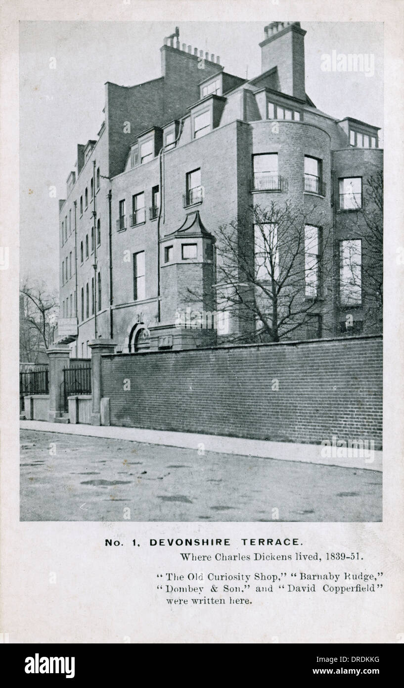 1, Devonshire Terrace, London - Home of Dickens Stock Photo - Alamy
