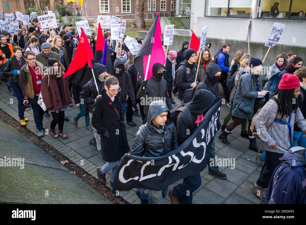 Anarchist activists joined students protesting march through London to ...