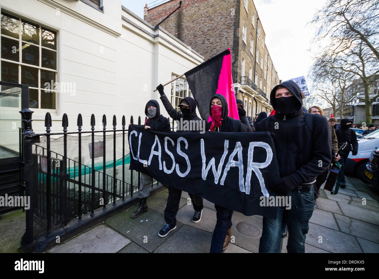 Anarchist activists joined students protesting march through London to ...