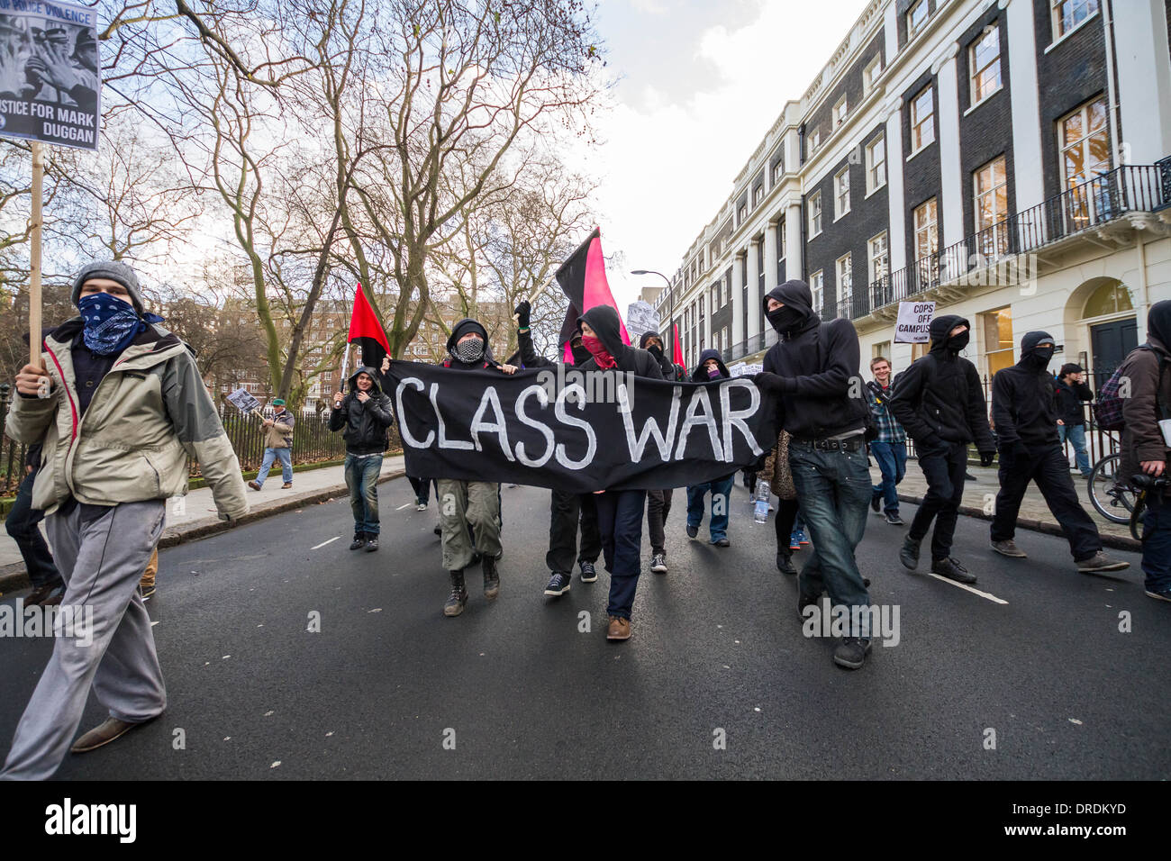 Anarchist activists joined students protesting march through London to ...