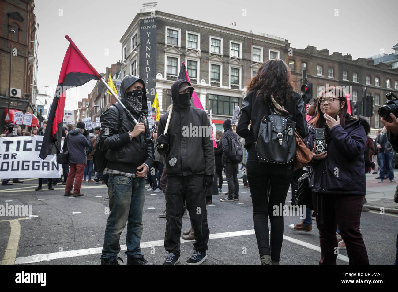 Anarchist activists joined students protesting march through London to ...