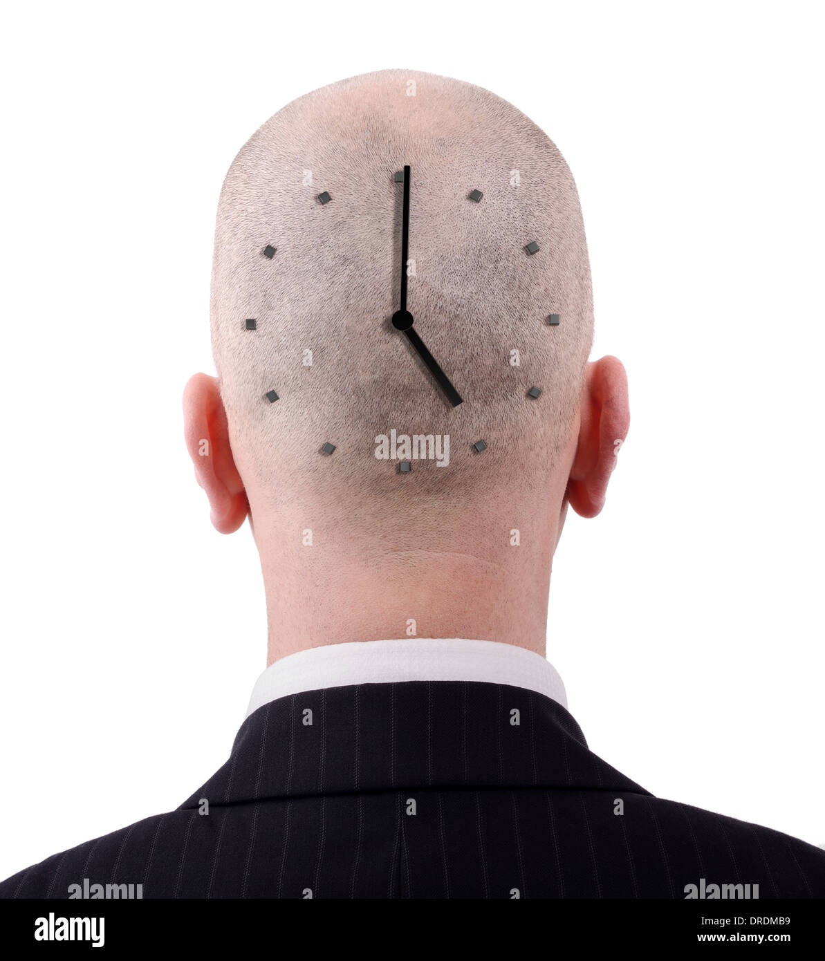 Concept of thinking of time a clock arms and digits rendered onto the ...