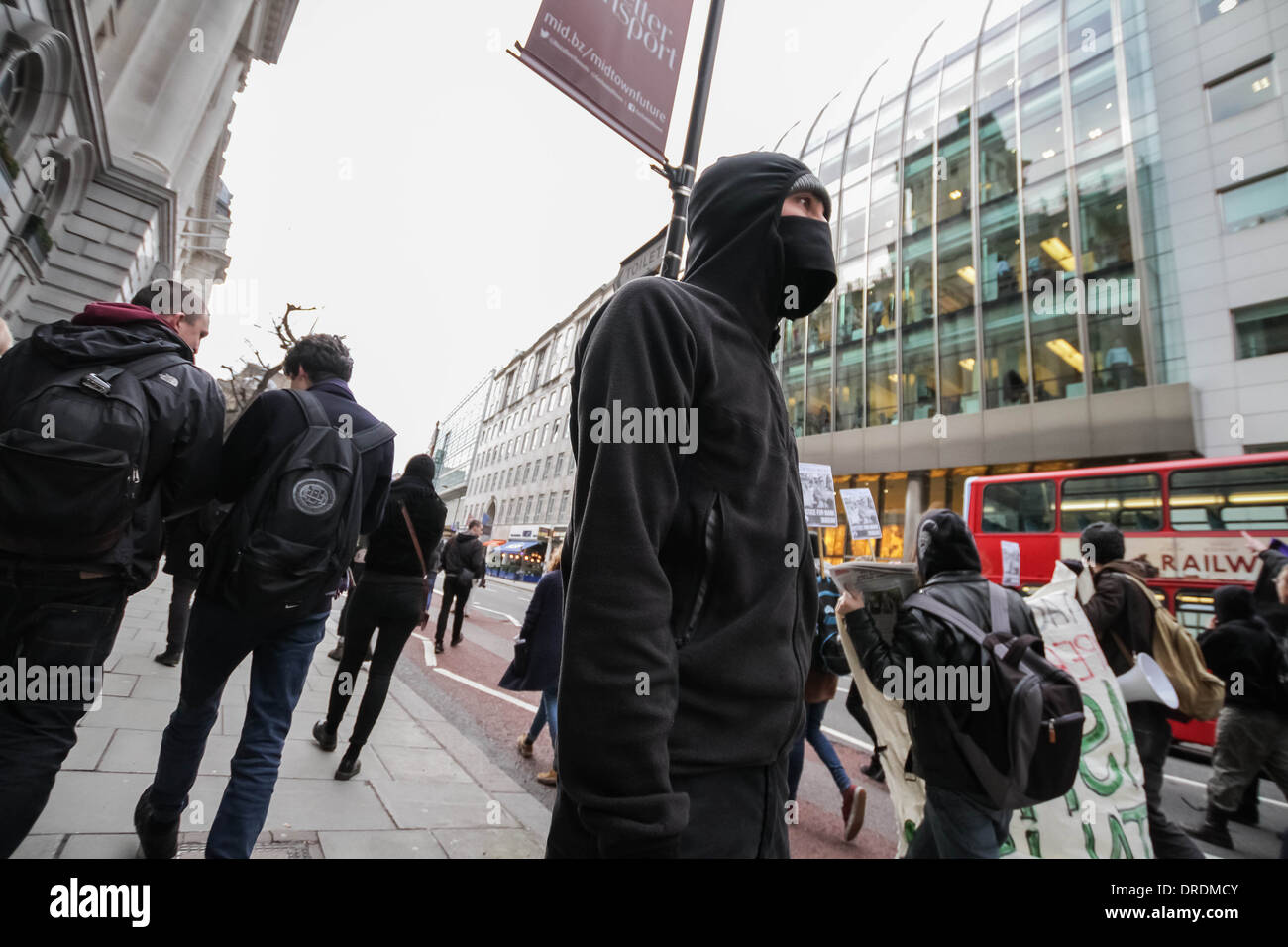 Anarchist activists joined students protesting march through London to ...