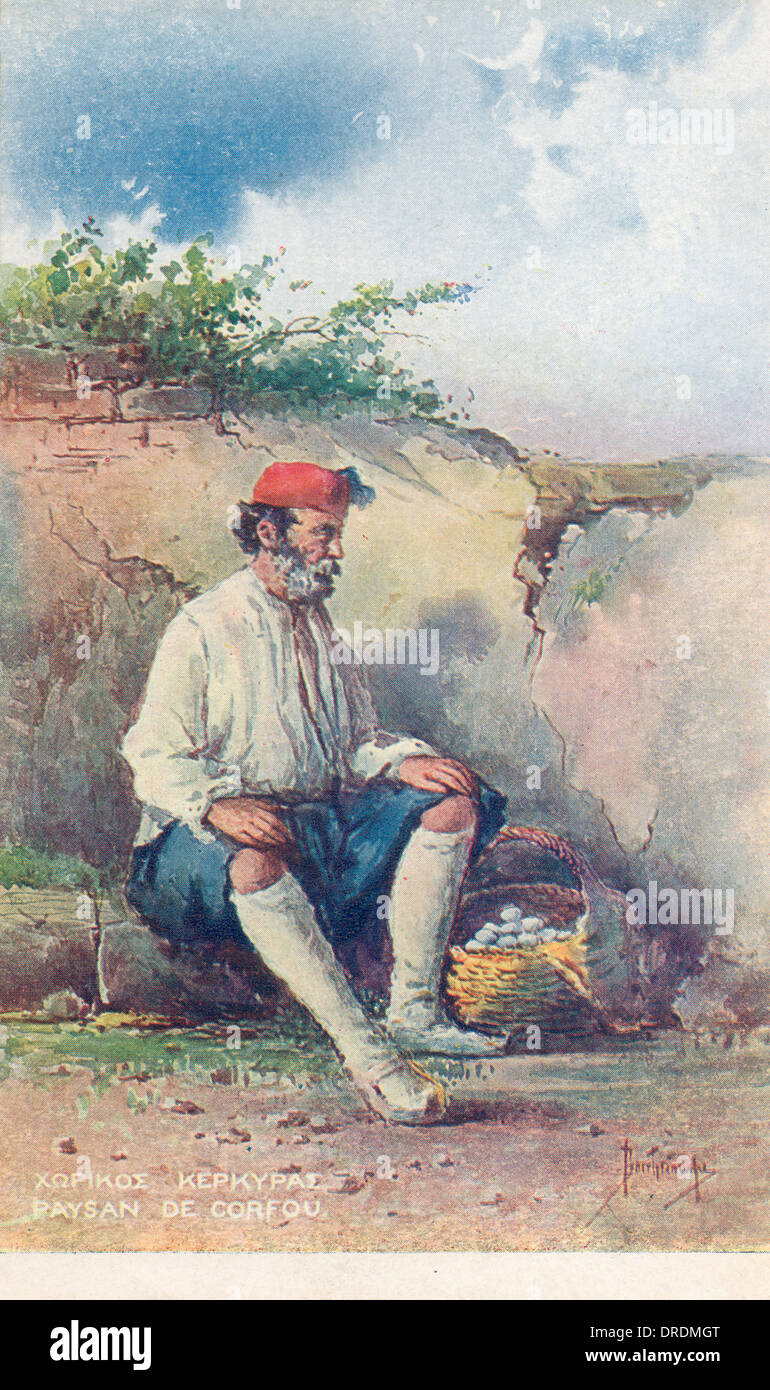 Typical Country Man of Corfu, Greece Stock Photo - Alamy