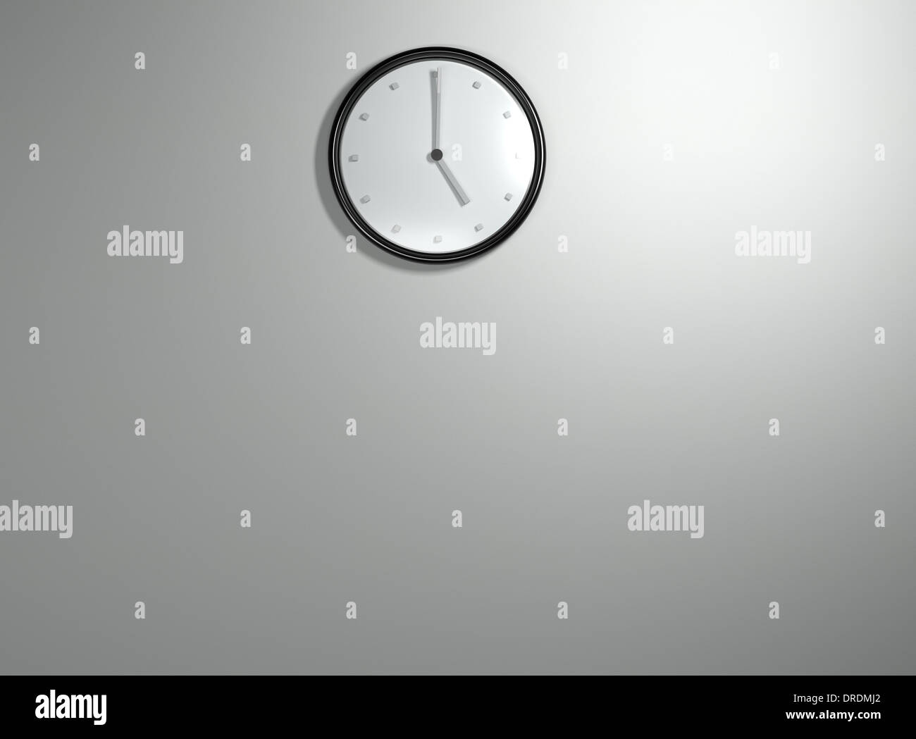 A large wall clock with time showing 5 o'clock Stock Photo - Alamy