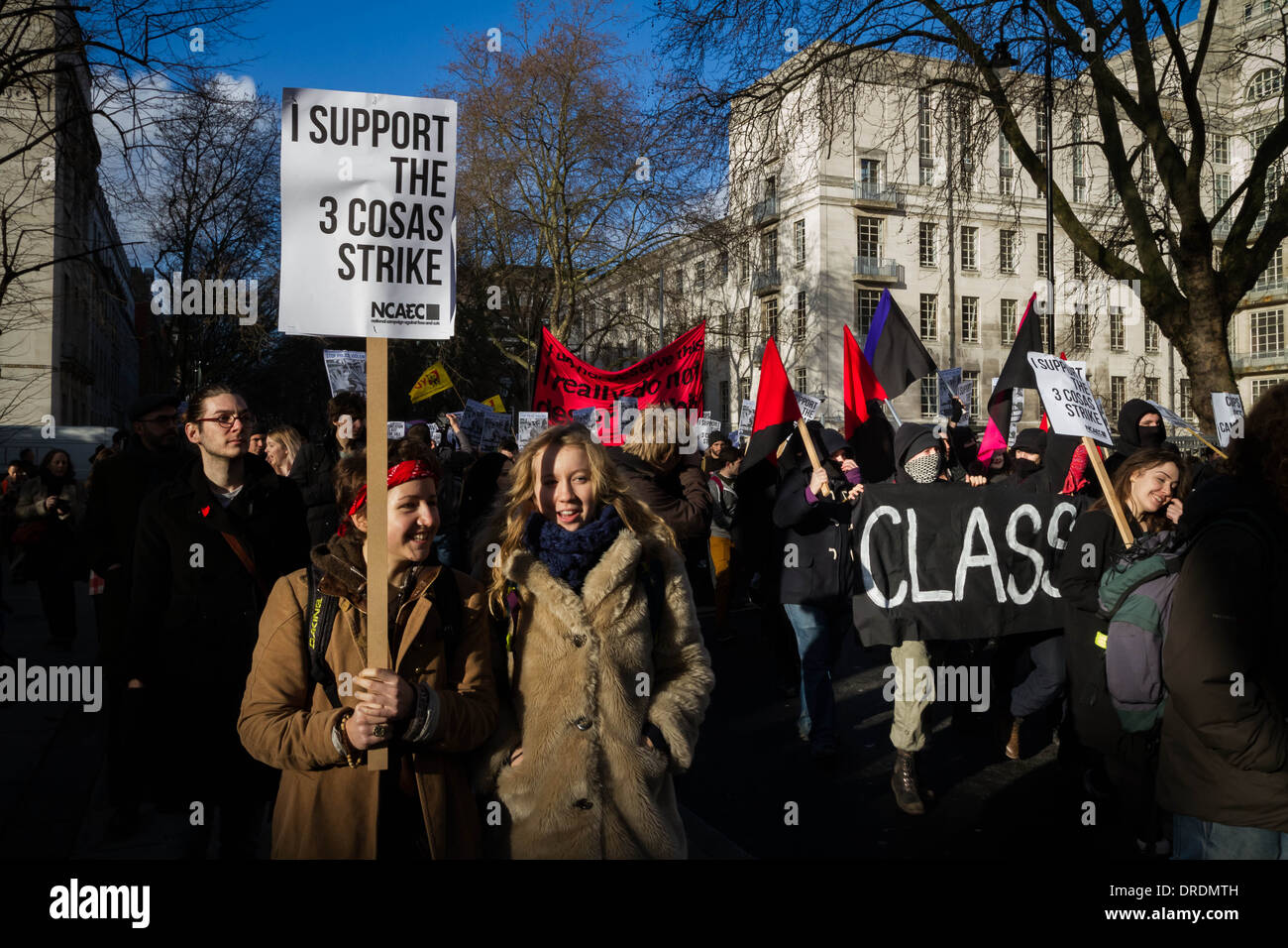Anarchist activists joined students protesting march through London to ...