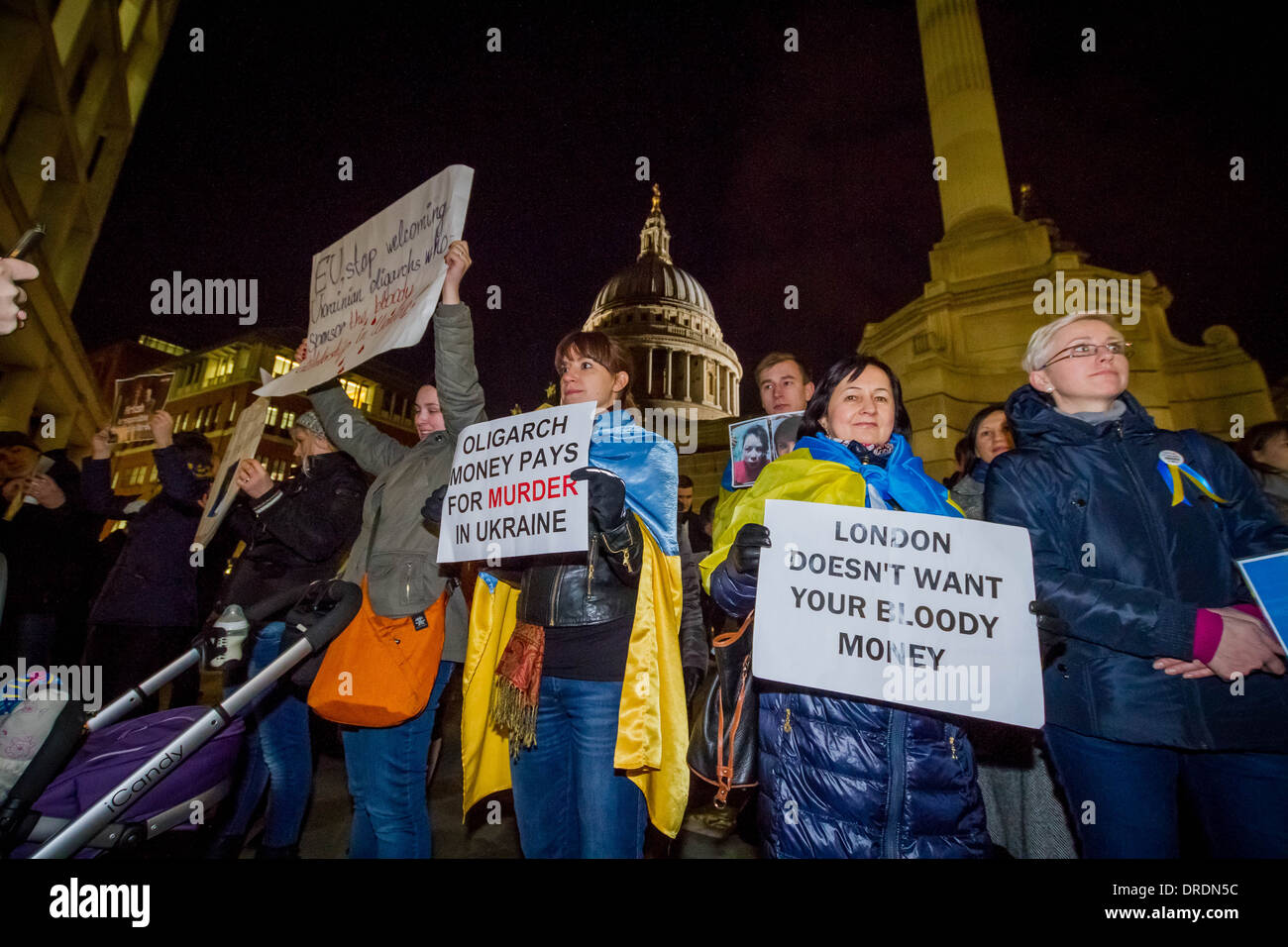Ukrainian Euromaidan protest outside London Stock Exchange Stock Photo ...