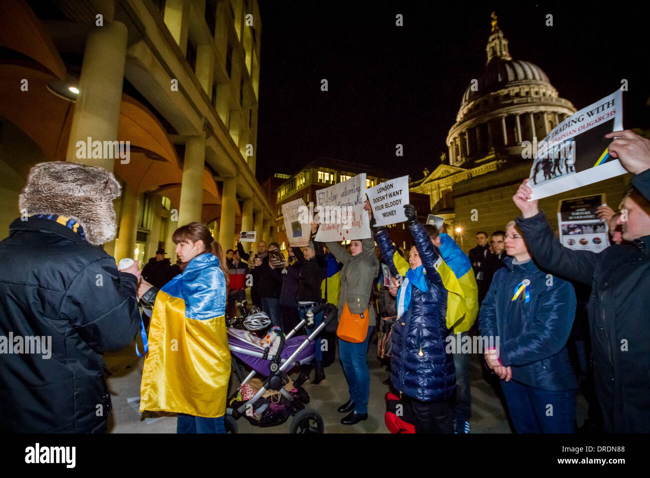 Ukrainian Euromaidan protest outside London Stock Exchange Stock Photo ...