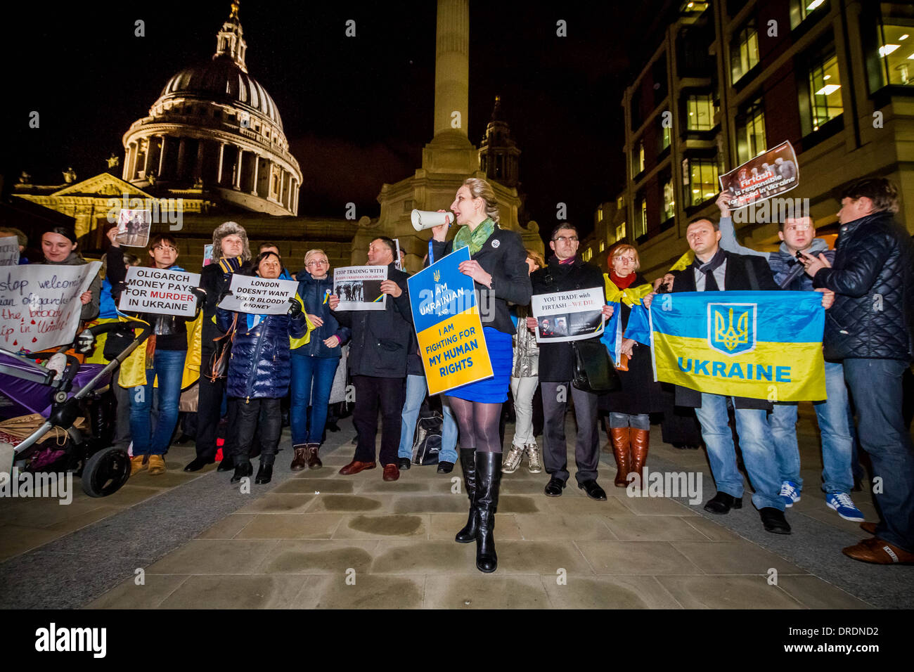 Ukrainian Euromaidan protest outside London Stock Exchange Stock Photo ...
