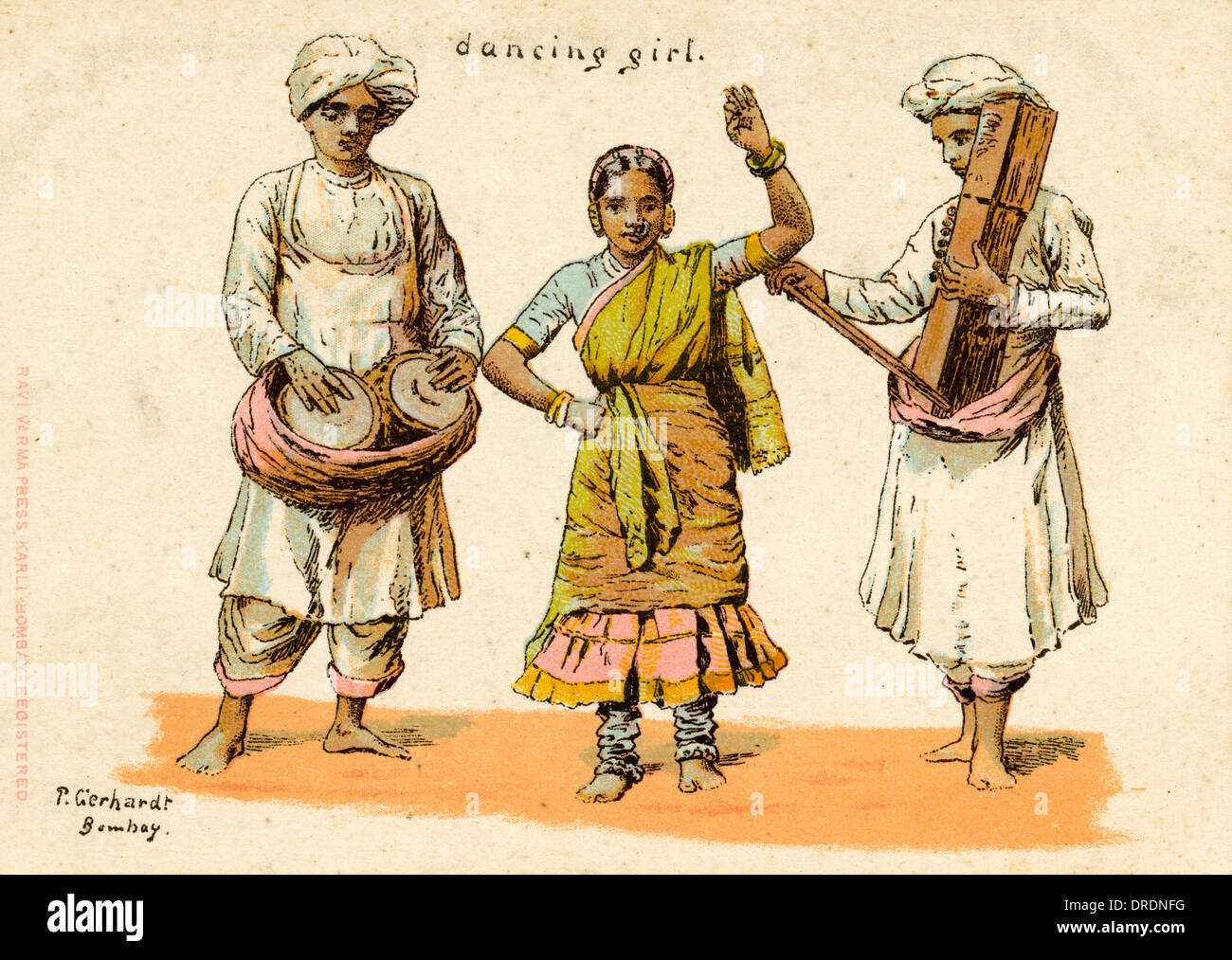 India - Indian Dancing Girl and Musicians Stock Photo - Alamy