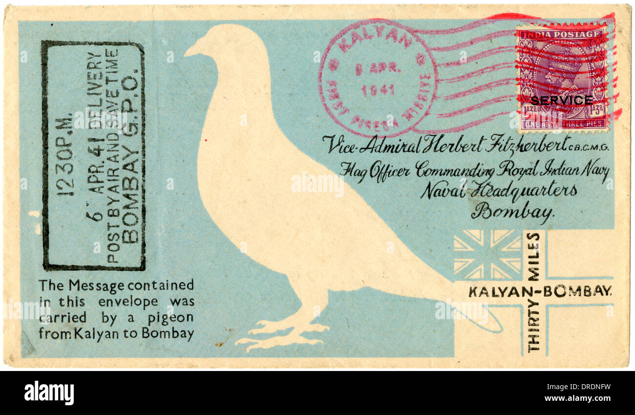 India - Pigeon Post envelope Stock Photo - Alamy