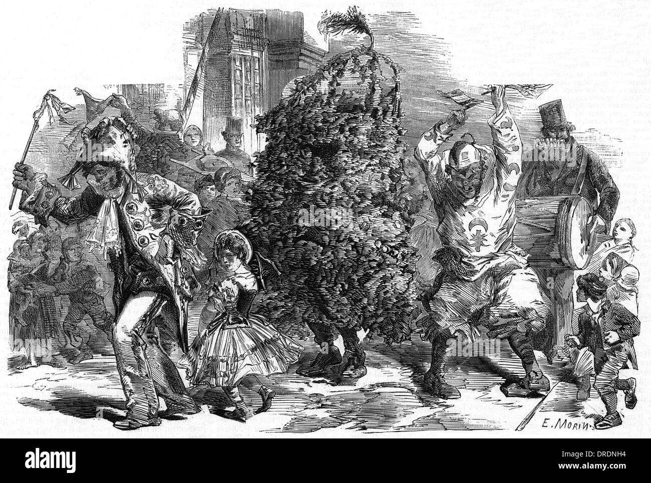 Sweeps' procession on May Day Stock Photo - Alamy