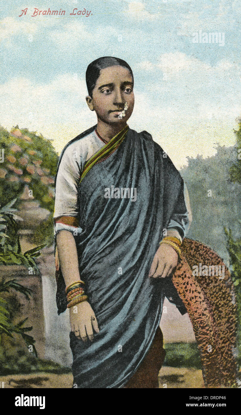 India - A Brahmin lady Stock Photo - Alamy