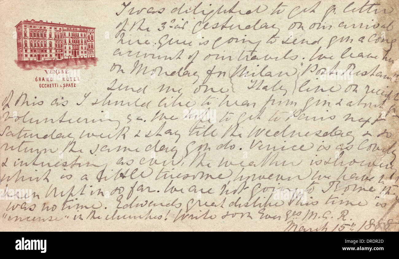 The Earliest recorded picture postcard from Italy Stock Photo - Alamy