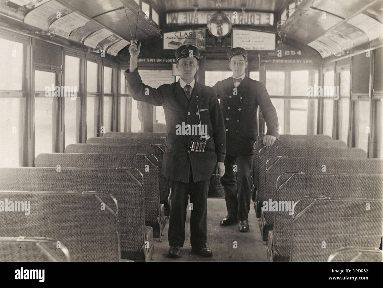 Tram conductors, New York Stock Photo - Alamy