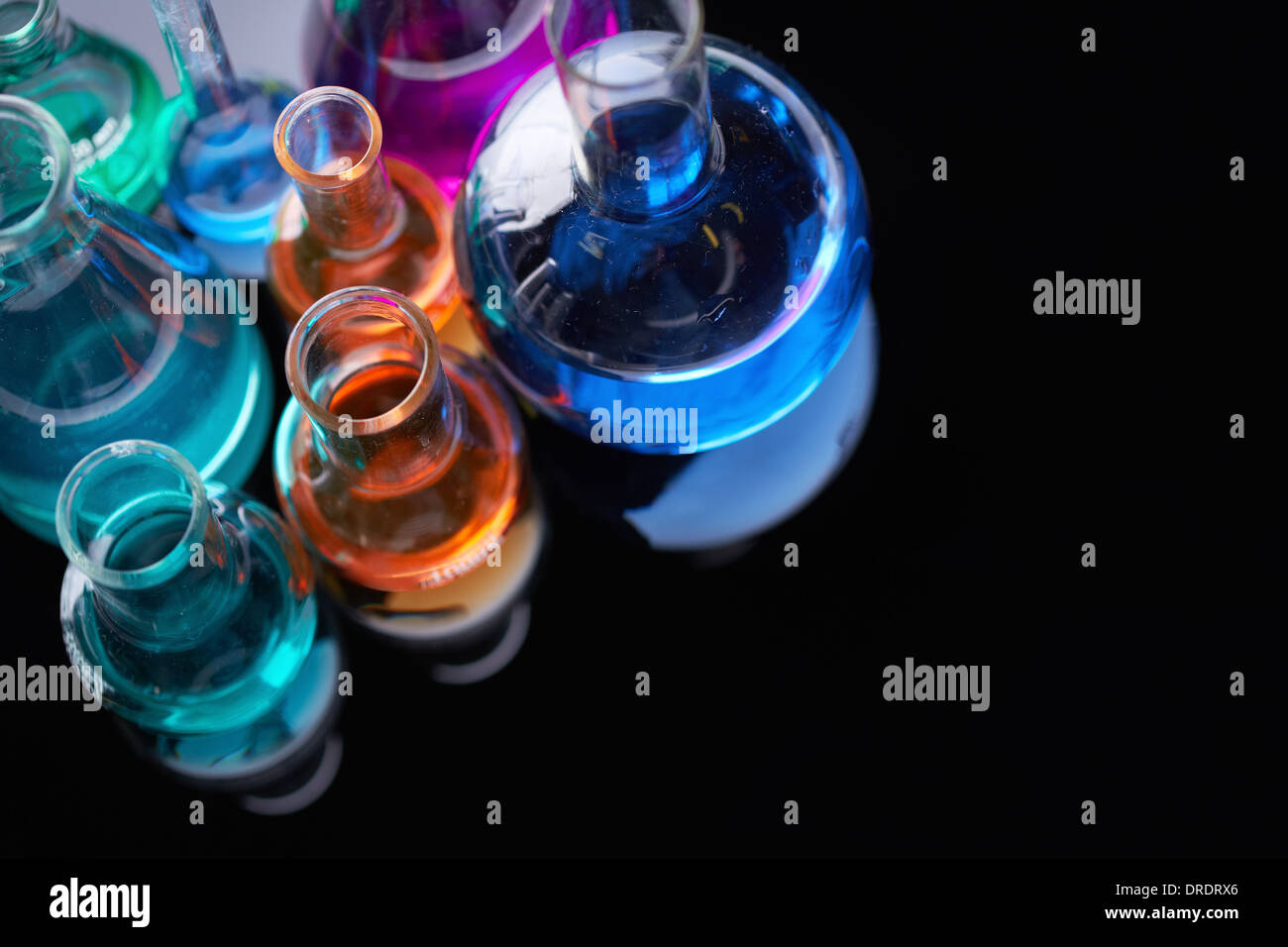 Image of several flasks with multi-color chemical liquids Stock Photo ...