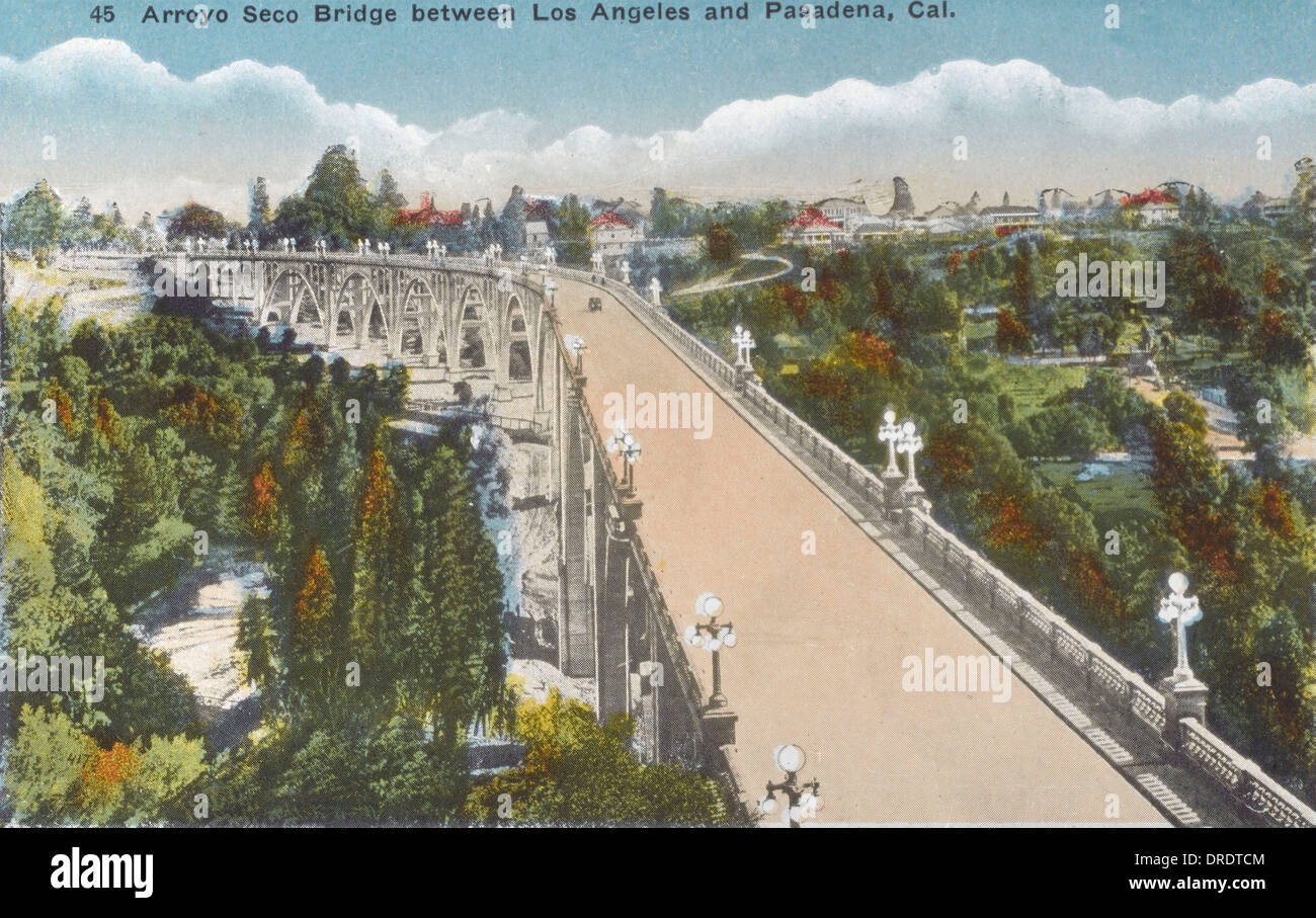 Arroyo Seco Bridge between Los Angeles and Pasadena Stock Photo - Alamy