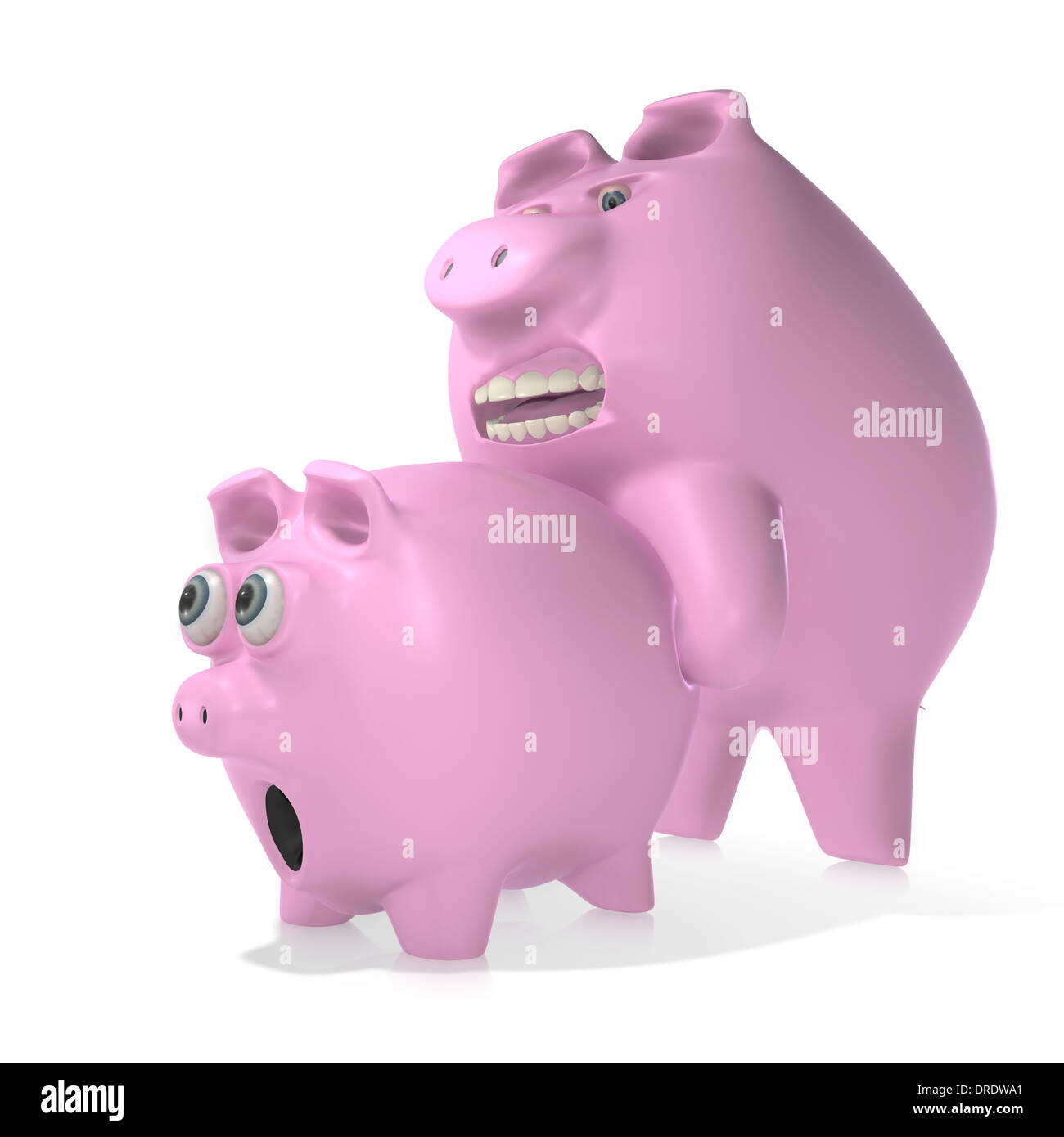 greedy Larger bank taking over smaller bank Stock Photo - Alamy