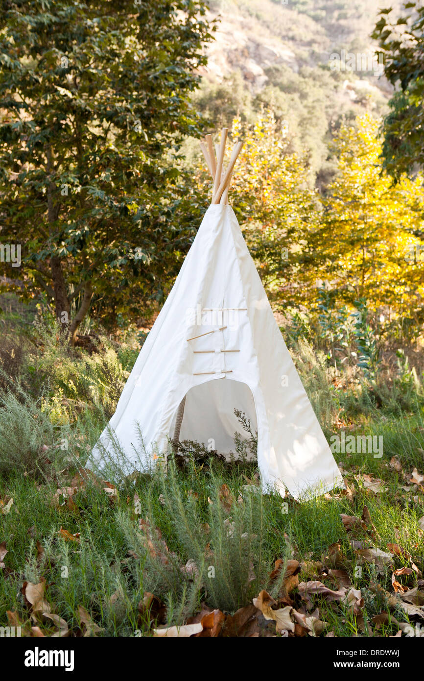Toy tee pee in yard Stock Photo - Alamy