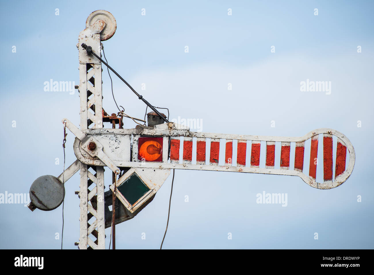 Train Semaphore mechanical. Vintage semaphore Stock Photo - Alamy