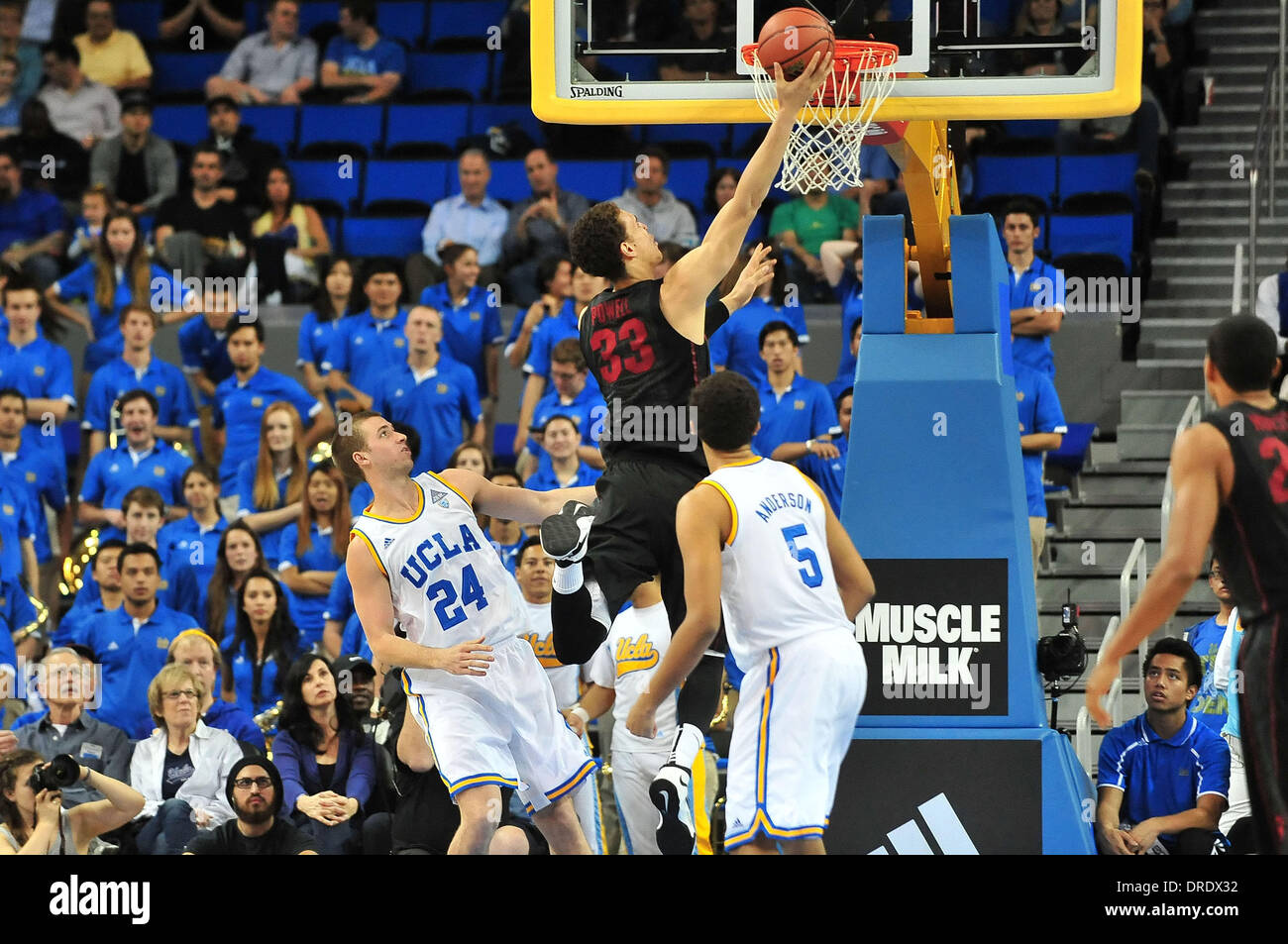Los Angeles, CA, USA. 23rd Jan, 2014. Stanford Cardinal forward Dwight ...
