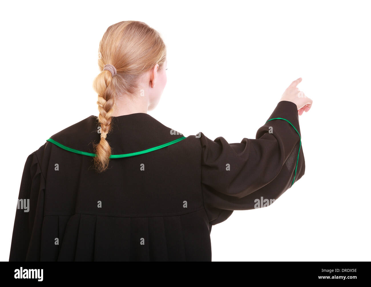 Back of woman lawyer attorney in classic polish (Poland) gown pointing ...