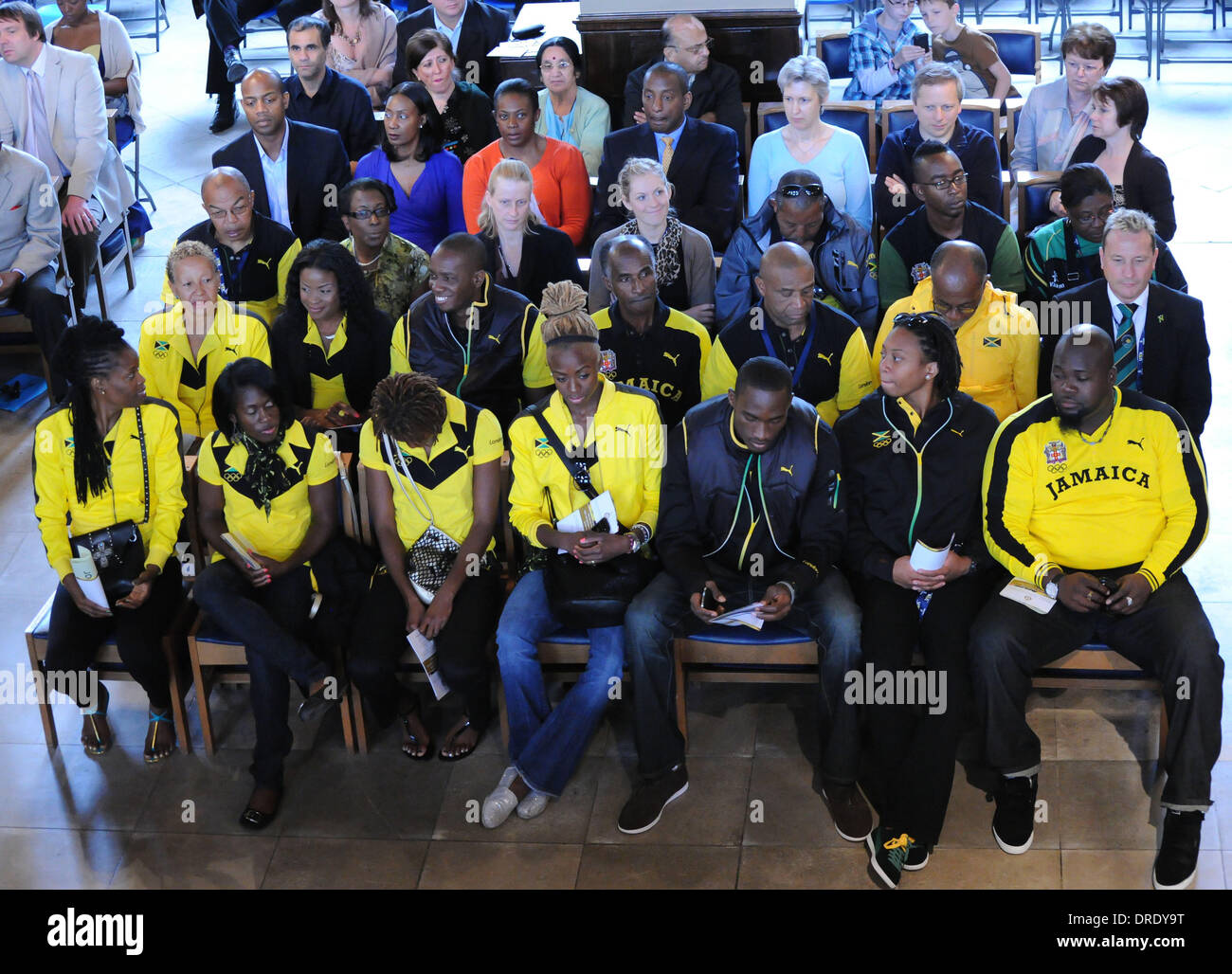 The Jamaican Olympic running team Members and coaches of the Olympic ...