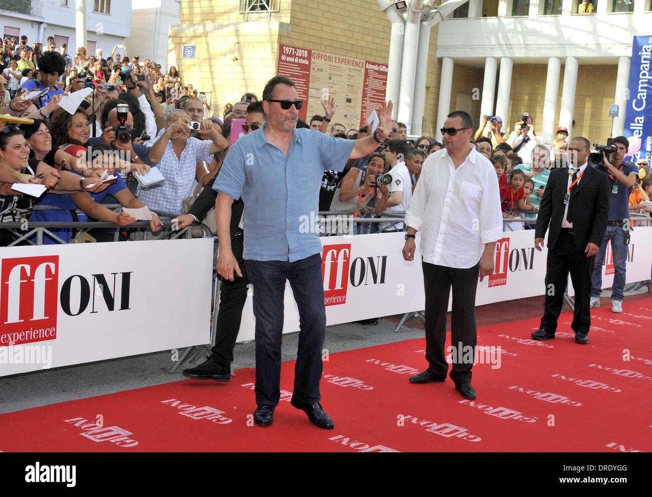 Jean Reno with the Truffaut Award during the 42nd Giffoni Film Festival ...