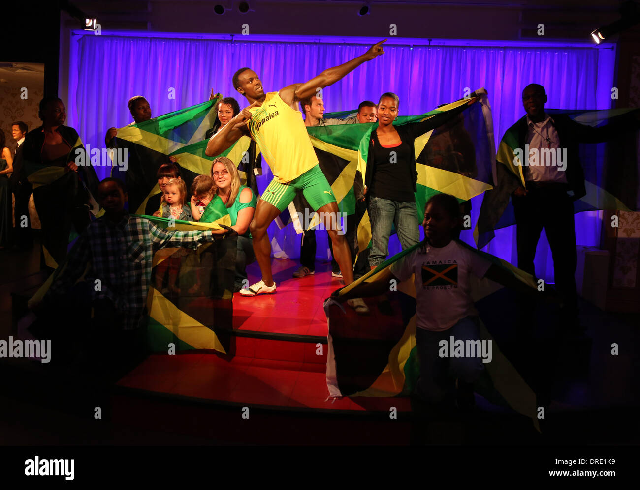 Usain Bolt waxwork figure launch at Madame Tussauds- photocall London ...