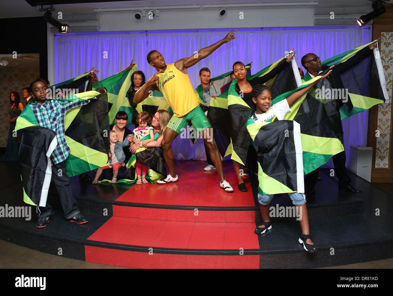 Usain Bolt waxwork figure launch at Madame Tussauds- photocall London ...