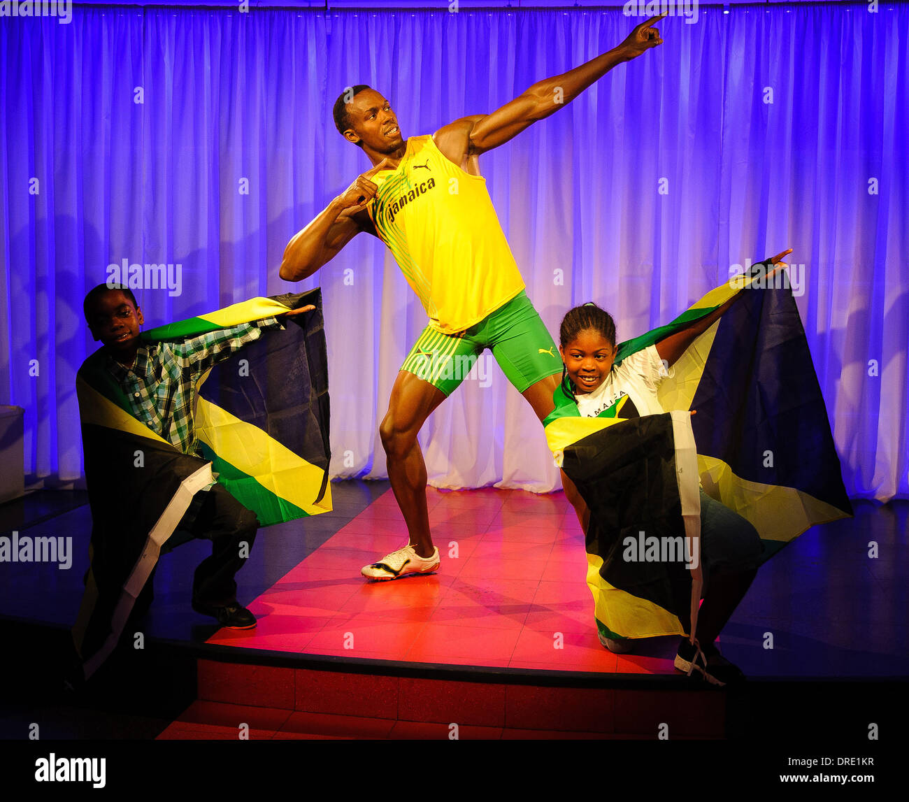 Usain Bolt waxwork figure launch at Madame Tussauds- photocall London ...