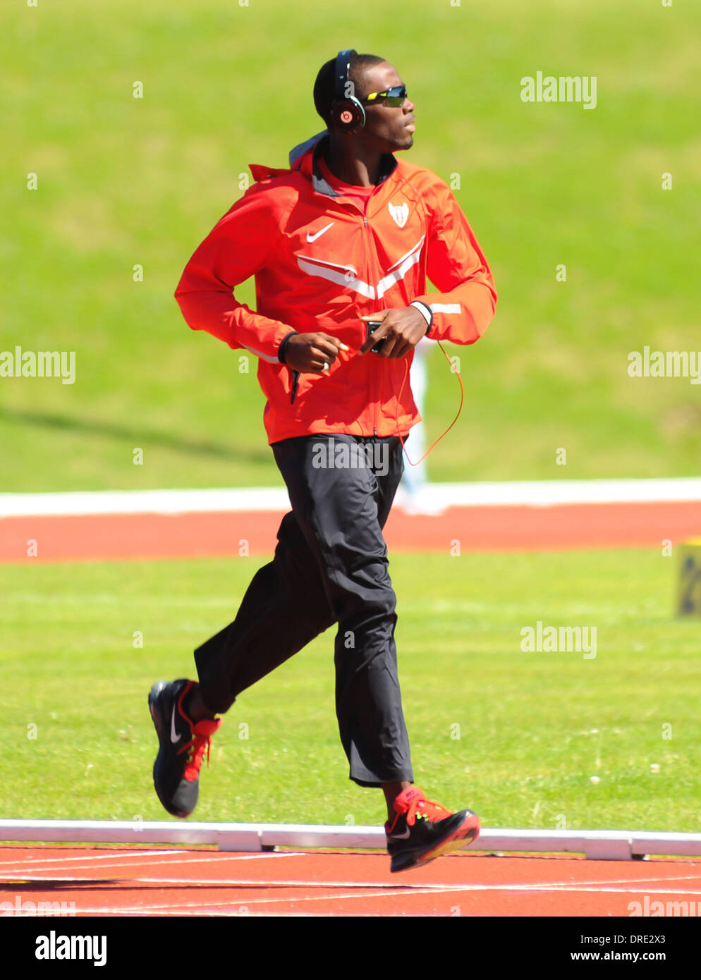 Kerron Clement The USA Olympic Track and Field team train at Alexander ...