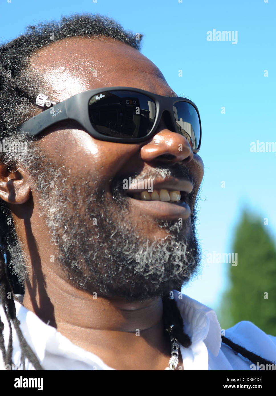 Levi Roots poses outside the Team Jamaica training session at the ...