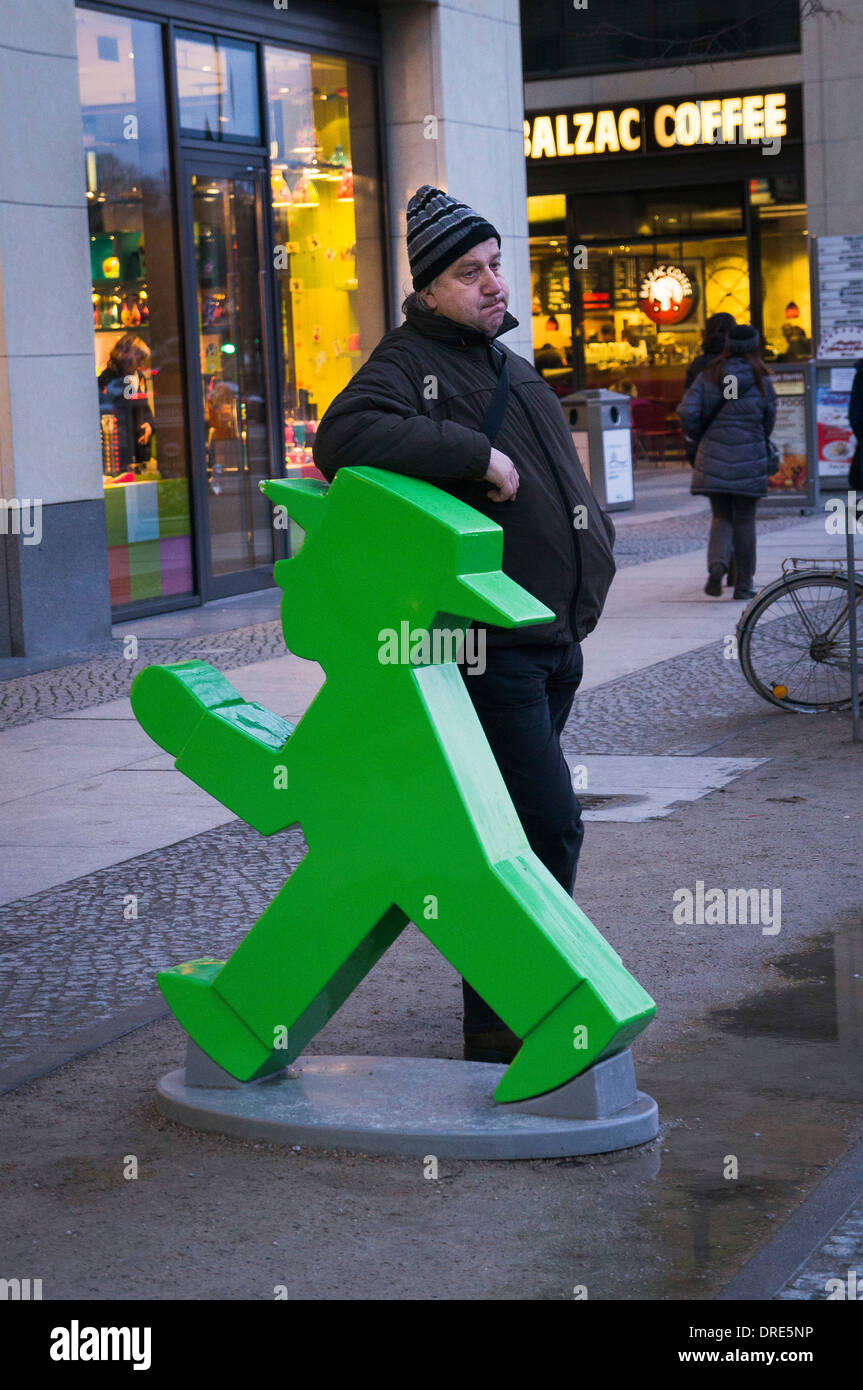 statue little traffic green light man, East German Ampelmaennchen Stock ...