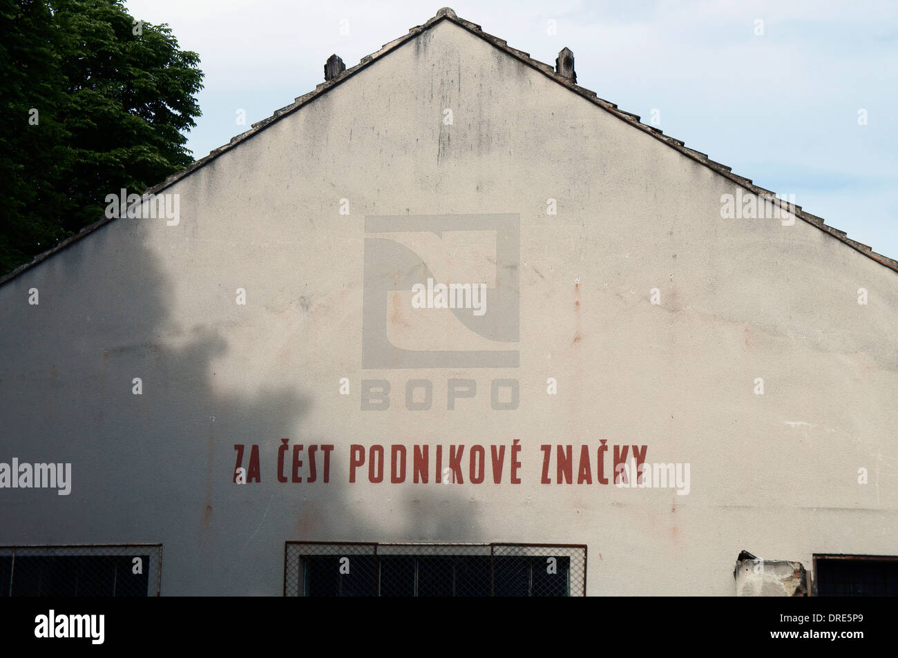BOPO Trebic buildings, logo Stock Photo - Alamy