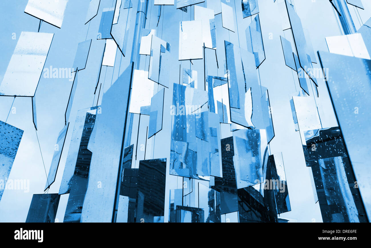 Abstract blue glass mirrors background above the sky Stock Photo - Alamy