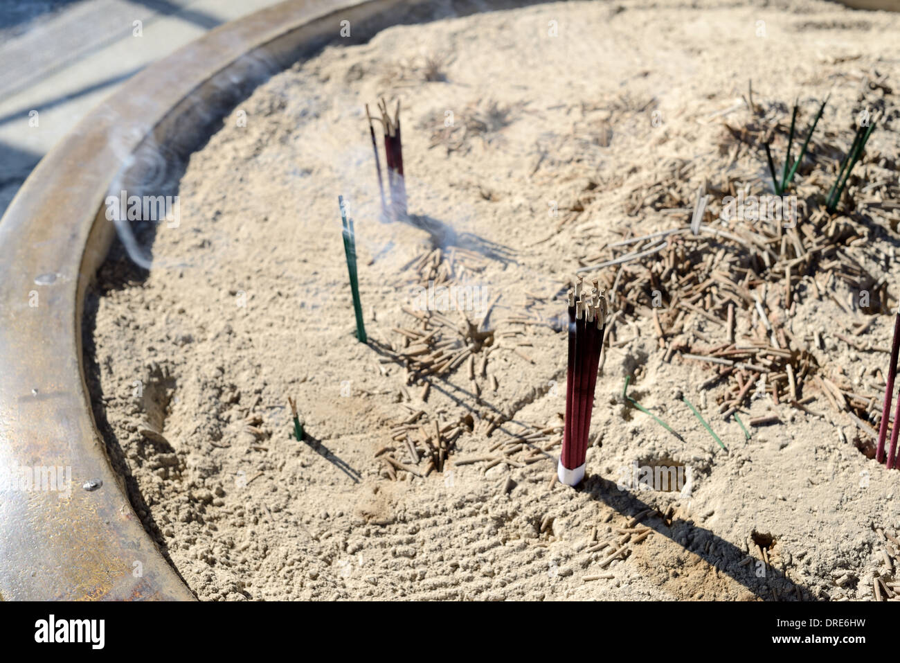 burning stick incense at the japanese temple Stock Photo - Alamy