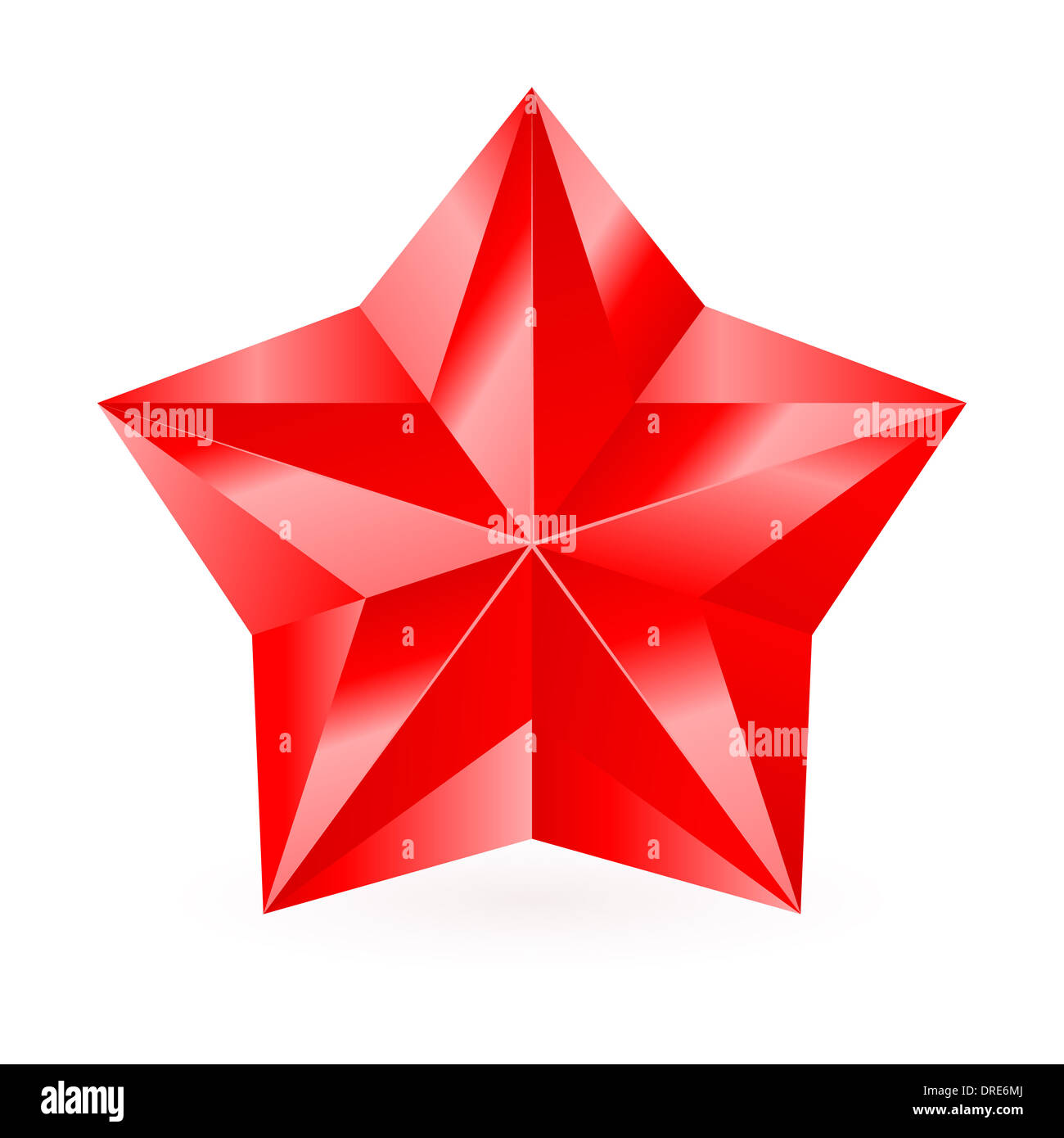 Shiny five-pointed red star on white background Stock Photo - Alamy