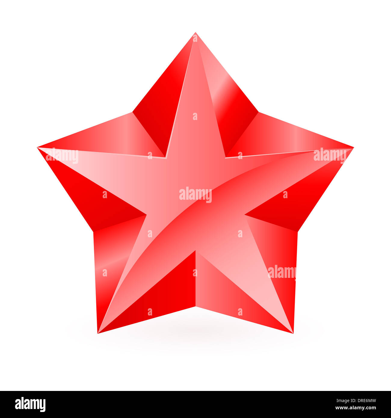 Thick shiny red star on white background Stock Photo - Alamy