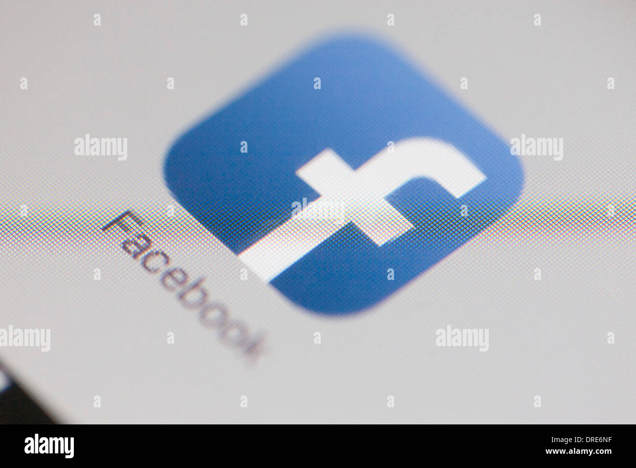 A detail from an iPad screen of the Facebook icon Stock Photo - Alamy