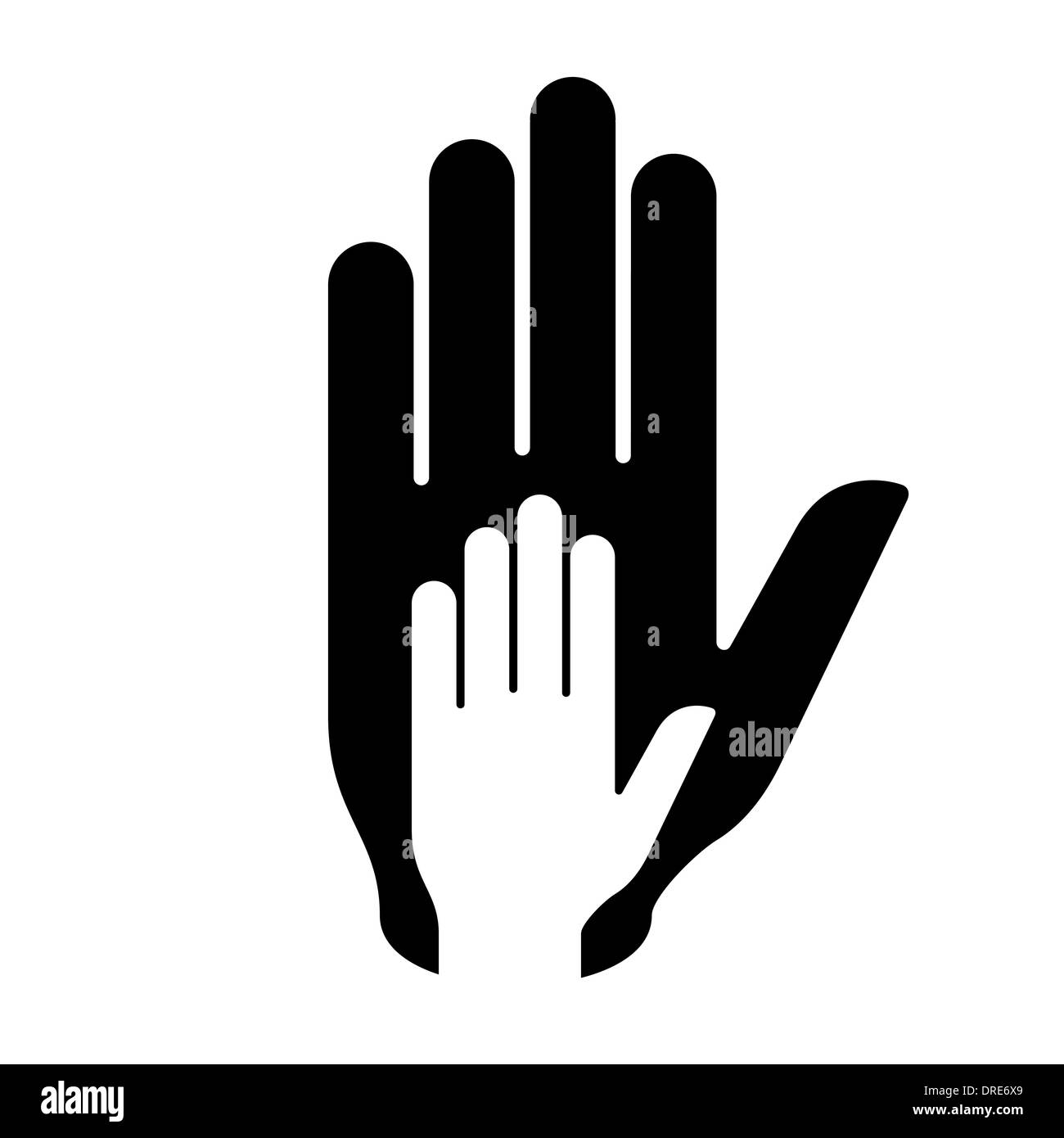 Helping hand in black Cut Out Stock Images & Pictures - Alamy