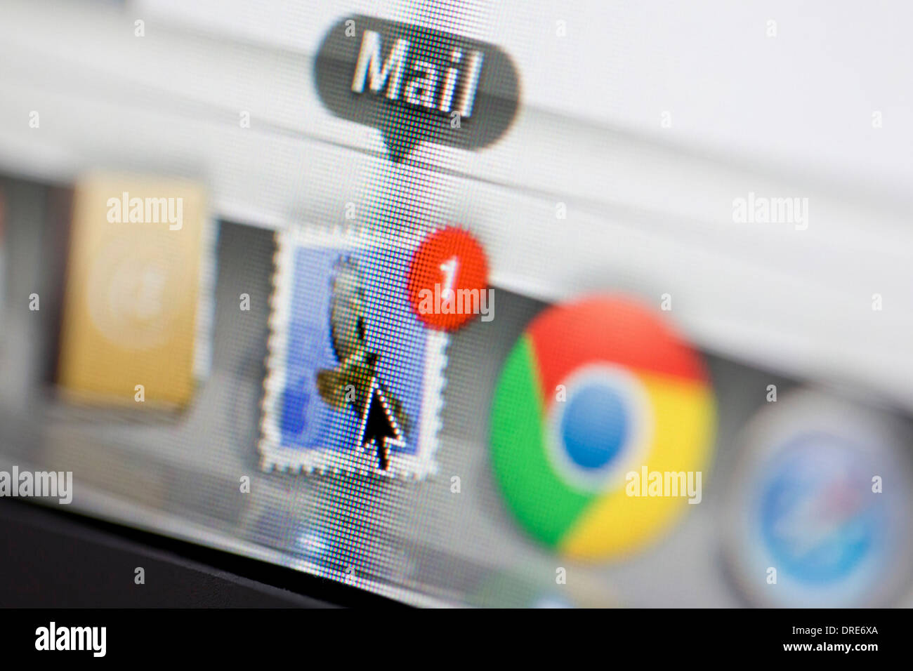 A detail from a computer screen of Apple's Mail icon Stock Photo - Alamy