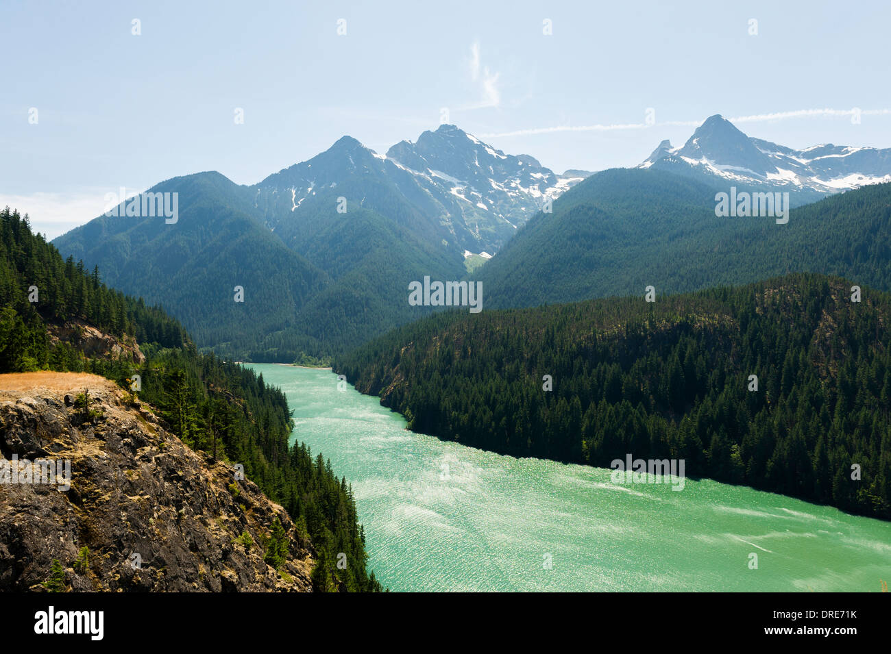 View of Thunder Arm, Diablo Lake reservoir, from lookout point on The ...