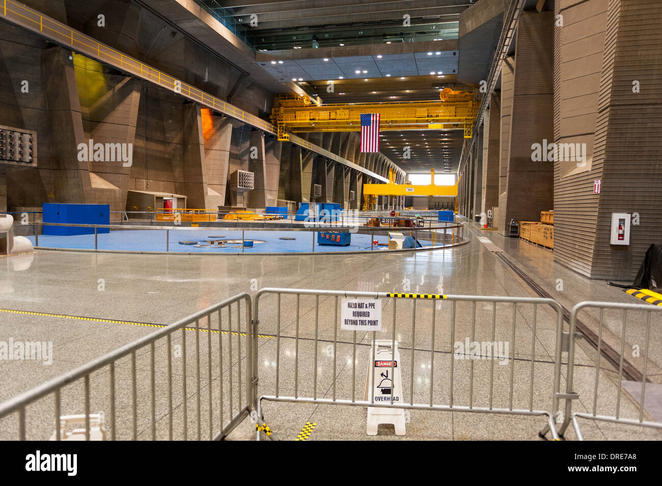 Inside the third power plant at Grand Coulee Dam, on the Columbia River ...