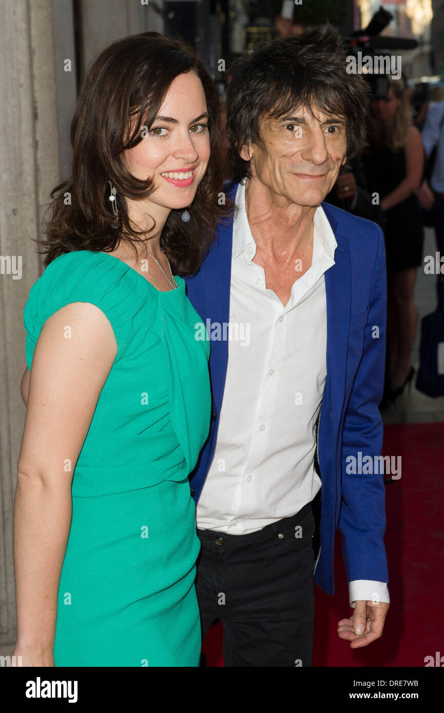 Sally Humphreys and Ronnie Wood outside the Halcyon Gallery after ...