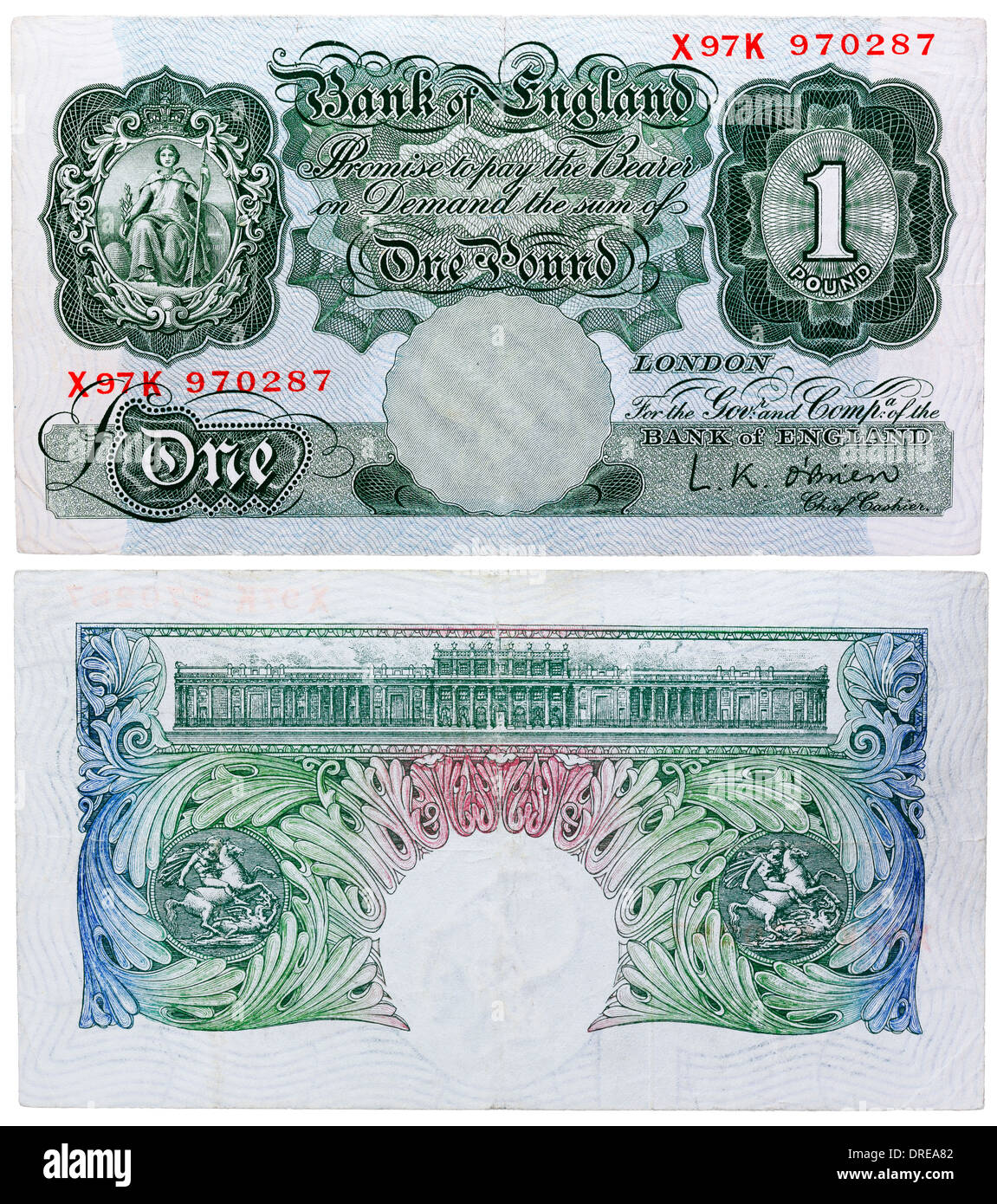 Uk old one pound note hi-res stock photography and images - Alamy