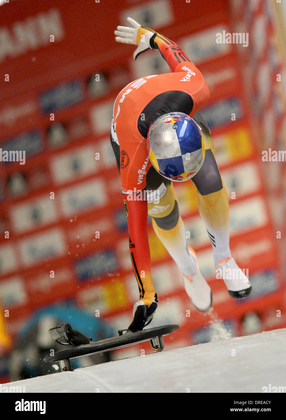 Berchtesgaden, Germany. 24th Jan, 2014. German skeleton pilot Anja ...