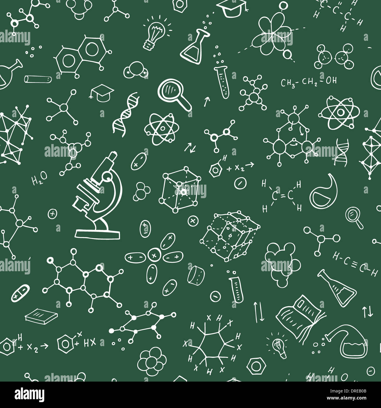 Chemistry hand draw background Stock Photo - Alamy
