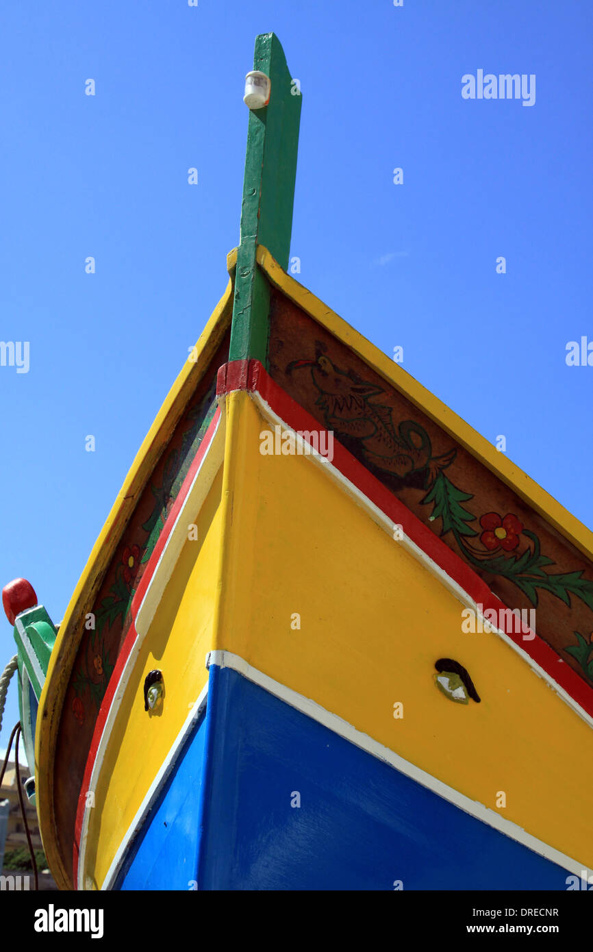 Traditional Maltese luzzu fishing boat Stock Photo - Alamy