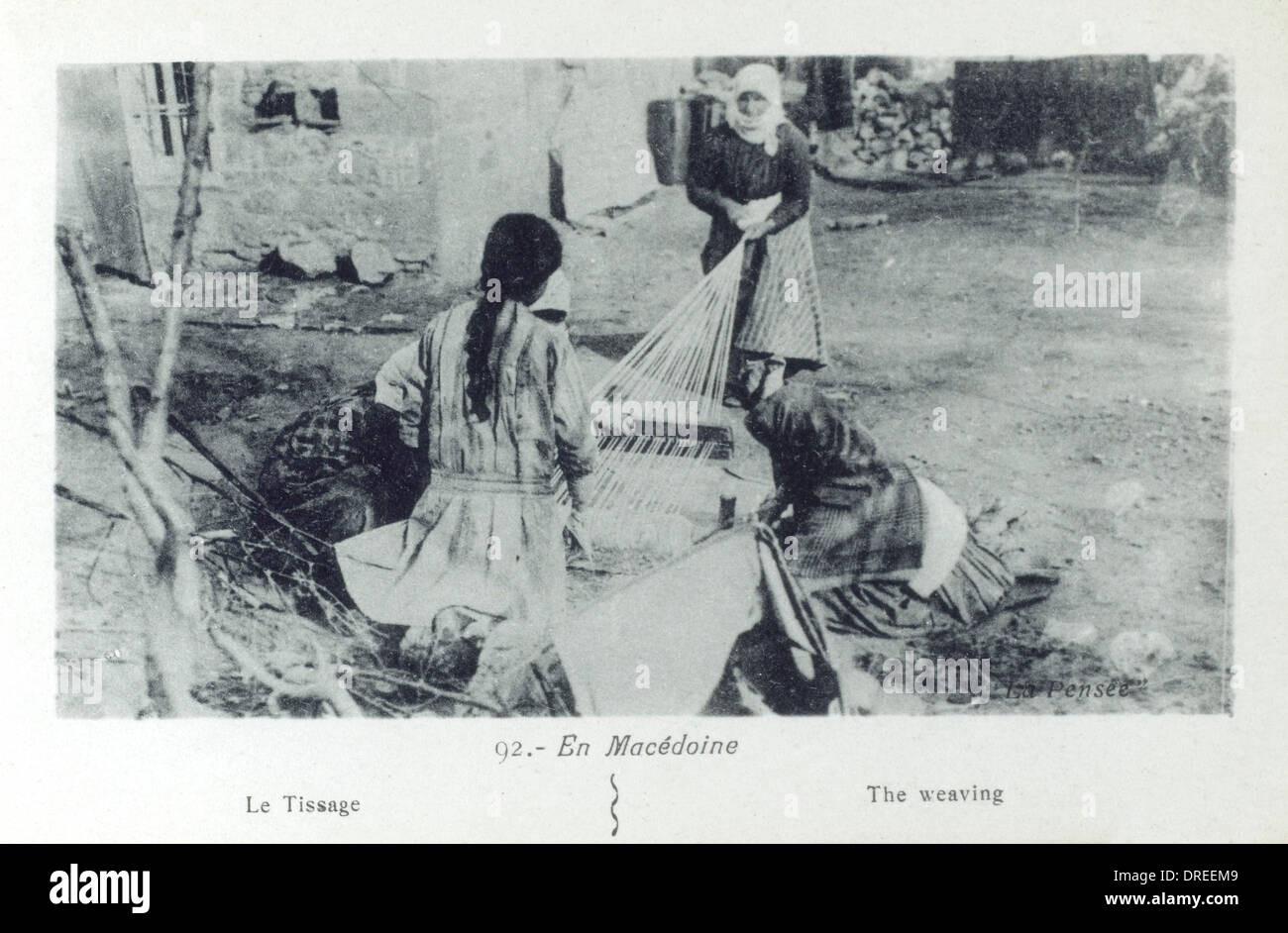 Macedonian women weaving Stock Photo - Alamy